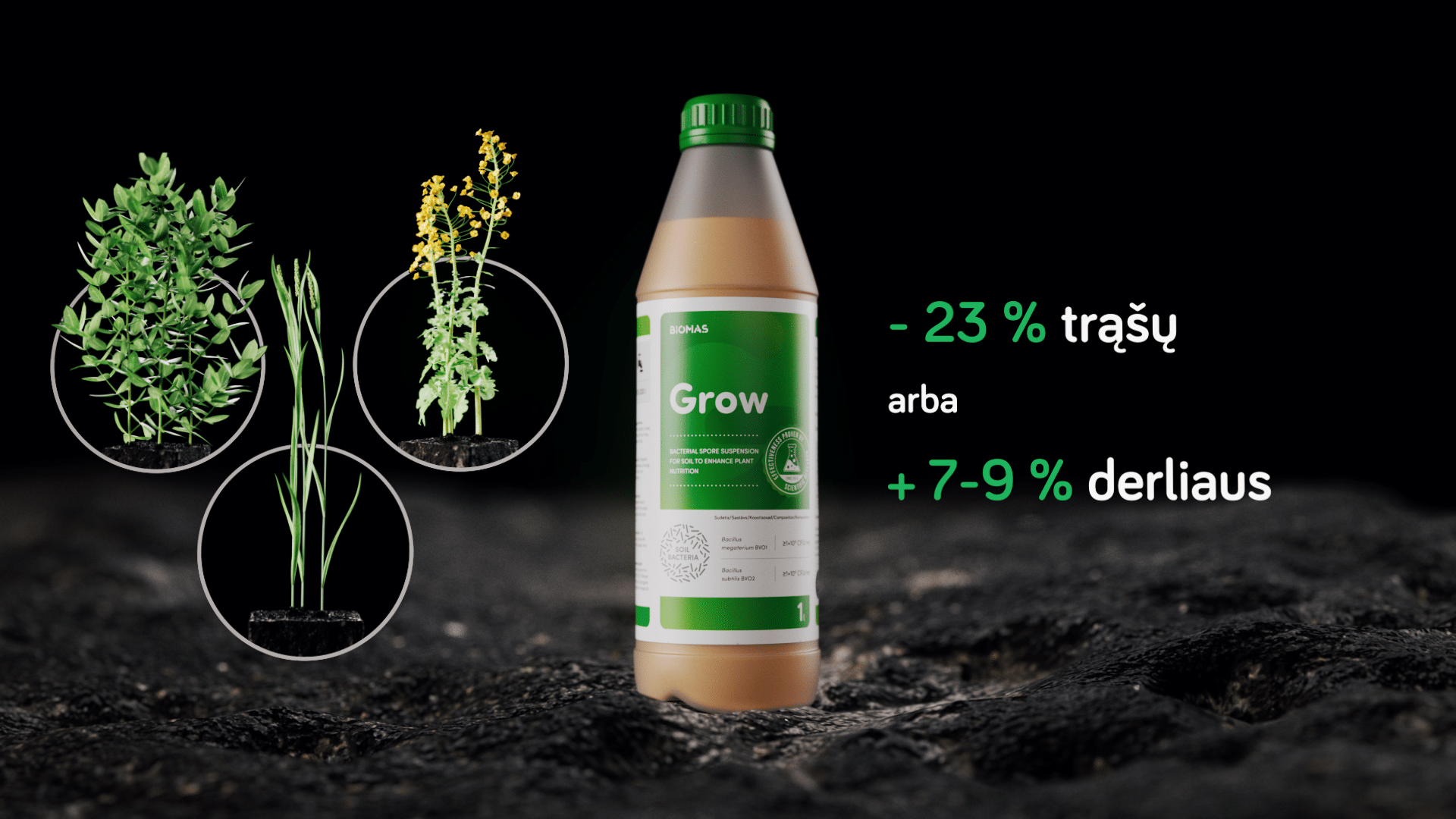 Biomas GROW dirvožemio bakterijų veikimas • Bioversio